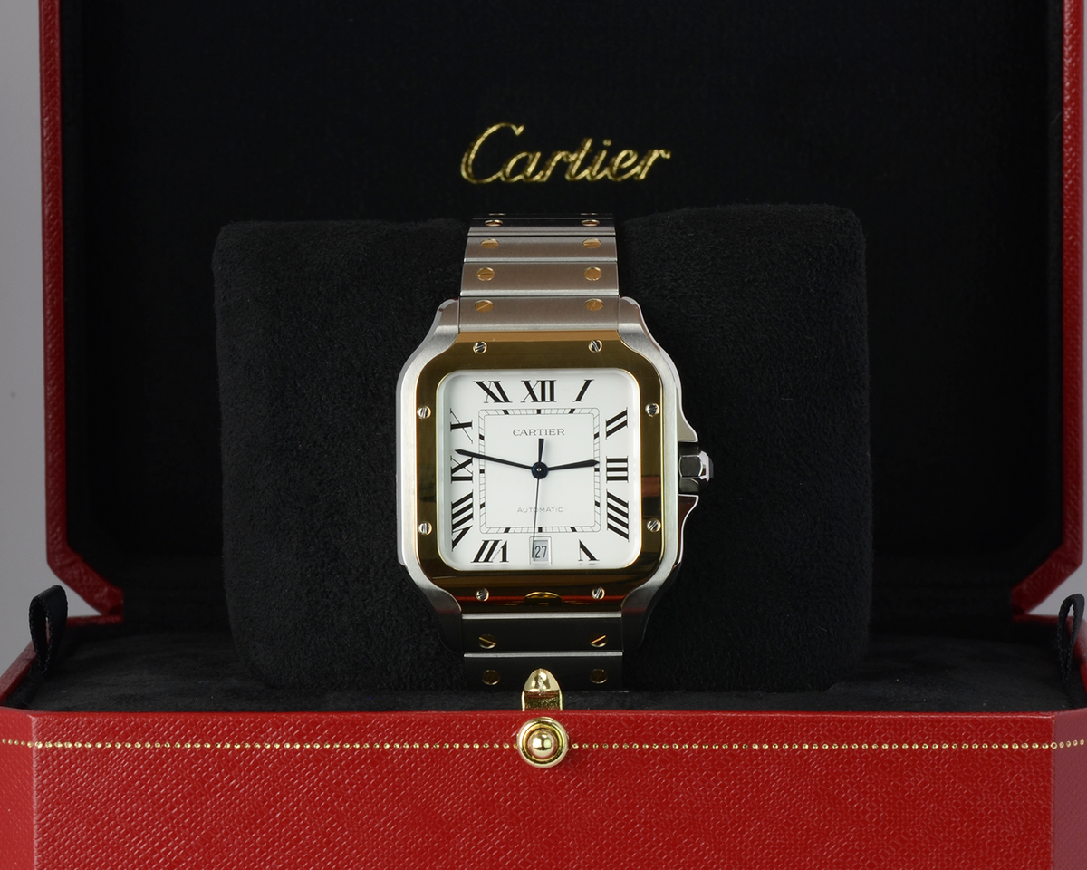 New Cartier Santos W2SA0030 White Dial Steel Bracelet 2023 Full Set ...