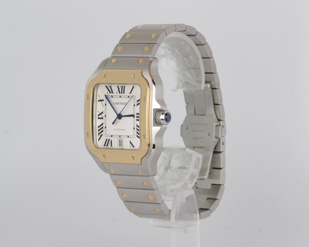 New Cartier Santos W2SA0030 White Dial Steel Bracelet 2023 Full Set ...