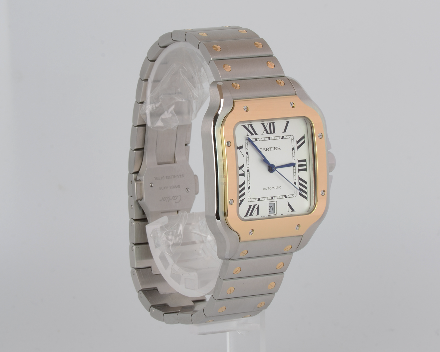 New Cartier Santos W2SA0030 White Dial Steel Bracelet 2023 Full Set ...
